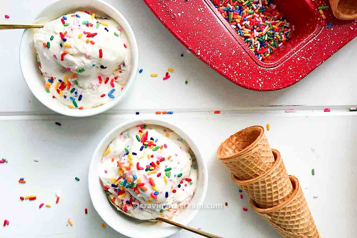 Homemade Sprinkles ice cream - Craving Ice Cream