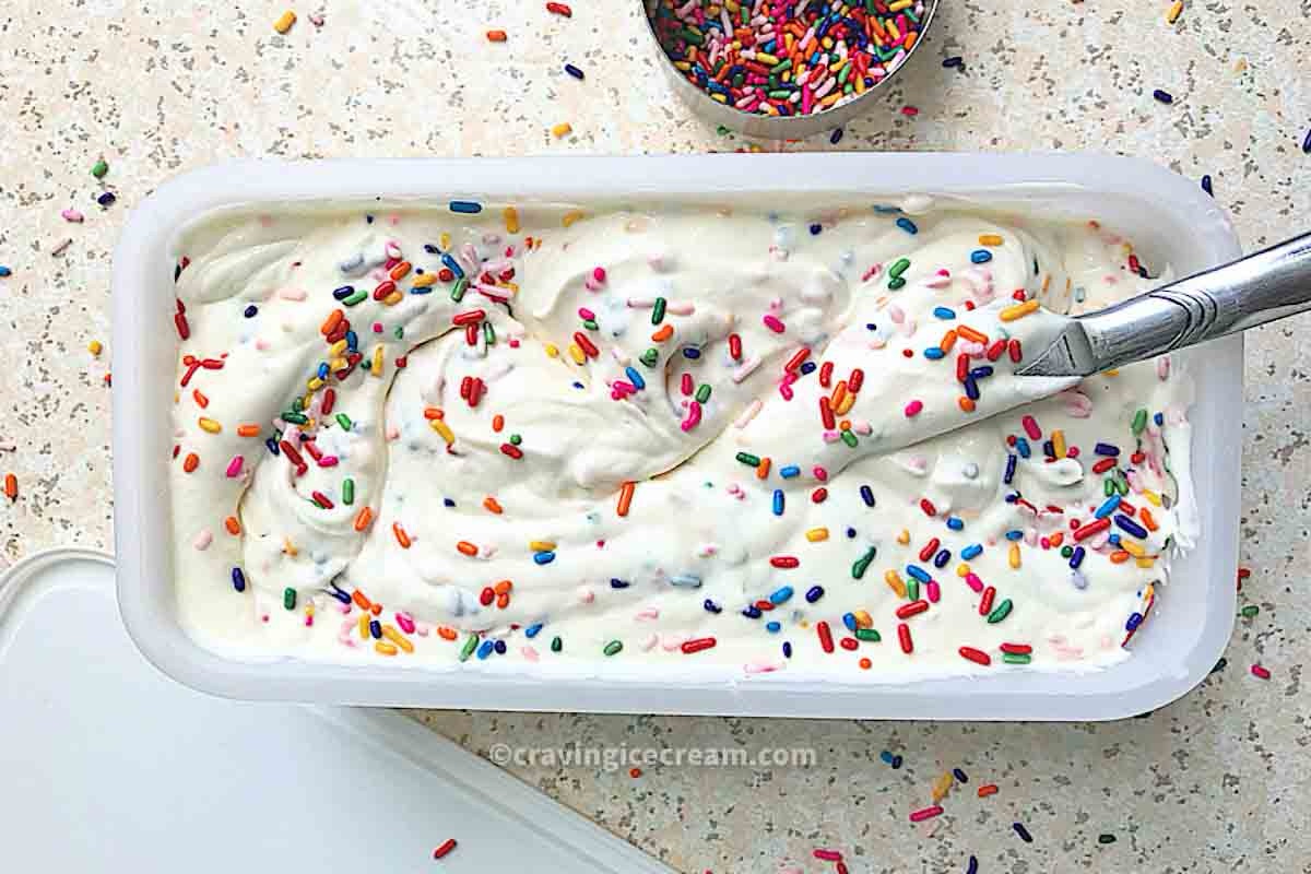Homemade Sprinkles ice cream - Craving Ice Cream