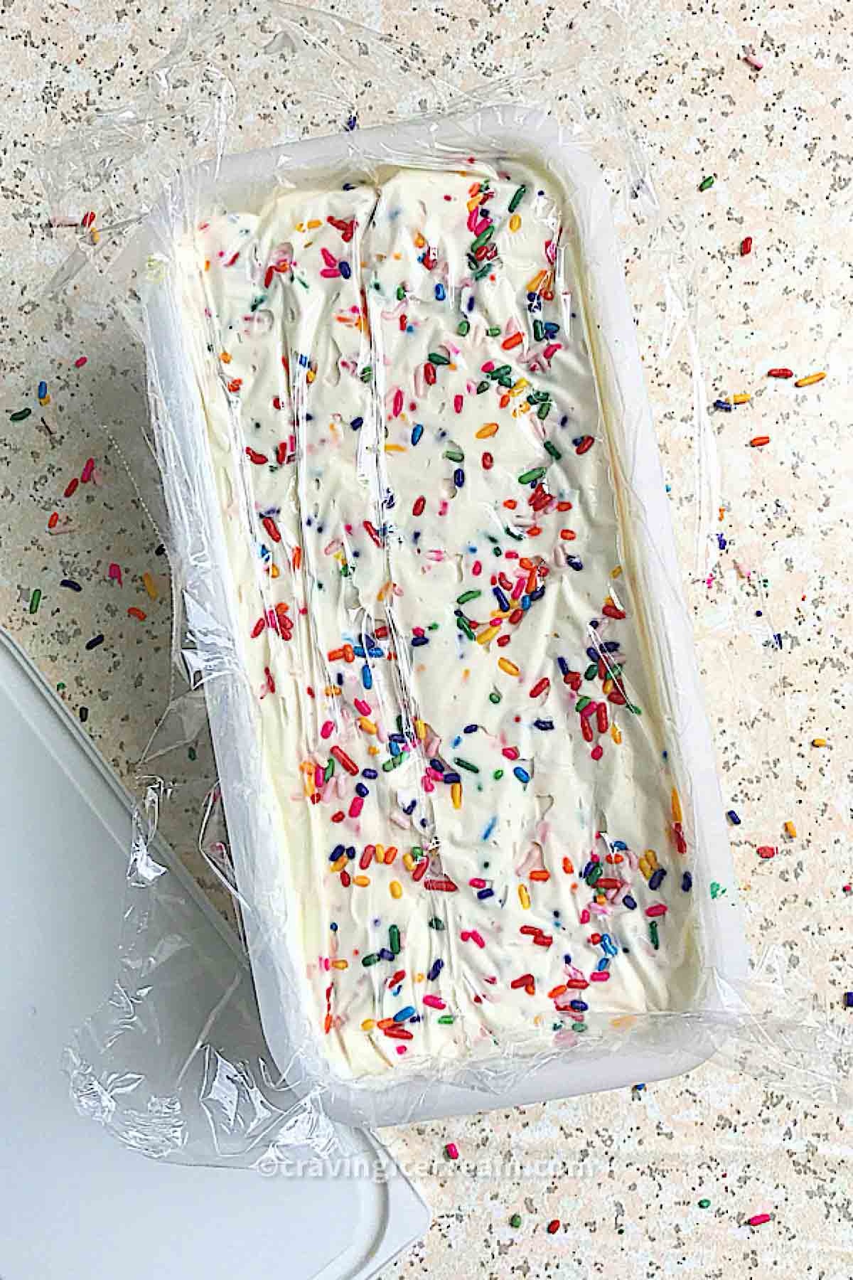 Homemade Sprinkles ice cream - Craving Ice Cream