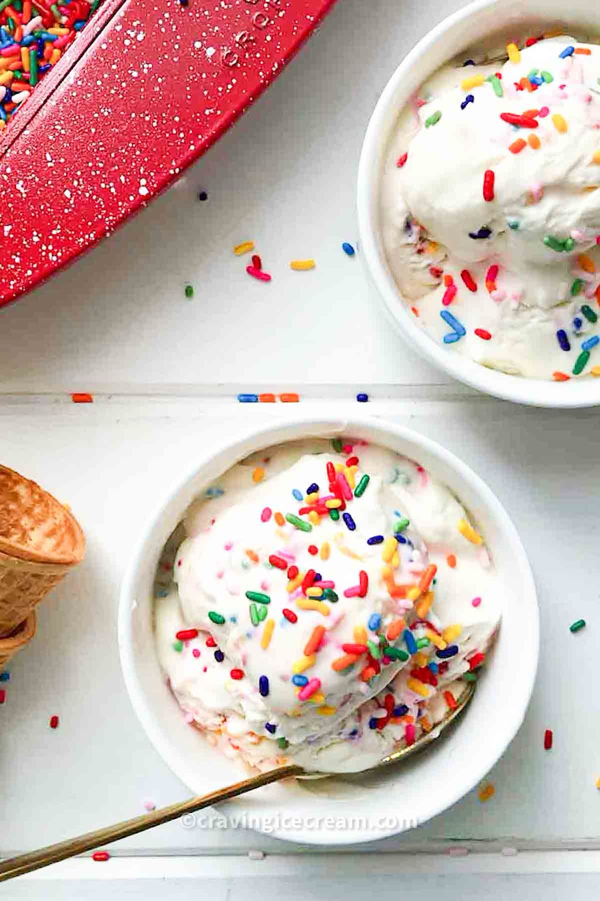 Homemade Sprinkles ice cream - Craving Ice Cream
