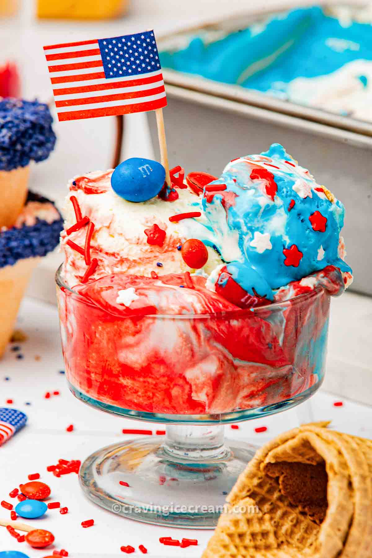 Red white and blue ice cream recipe - Craving Ice Cream