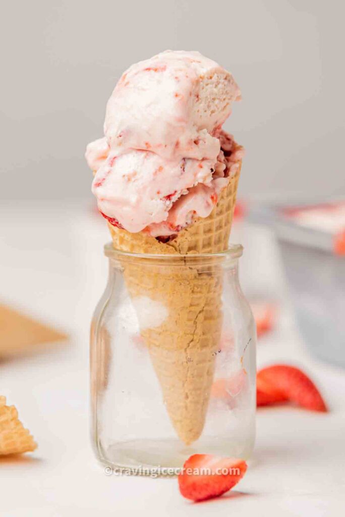 Homemade Strawberry ice cream (no churn) - Craving Ice Cream
